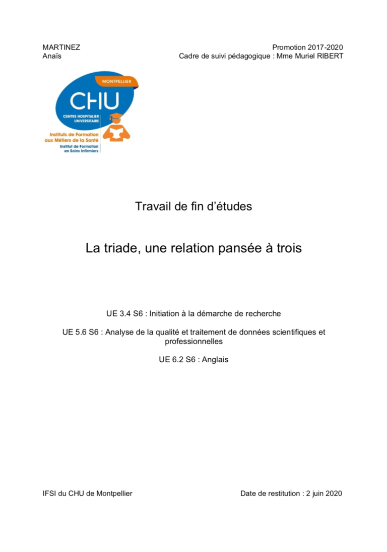 La triade, une relation pansée à trois - Fiches IDE
